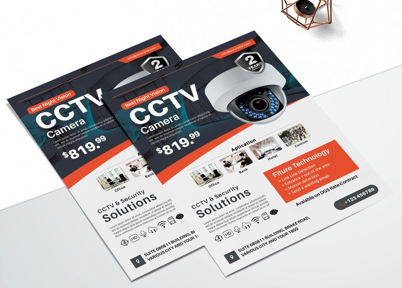 Product Flyer - CCTV Product Catalog Promotion Flyer Template - Etsy