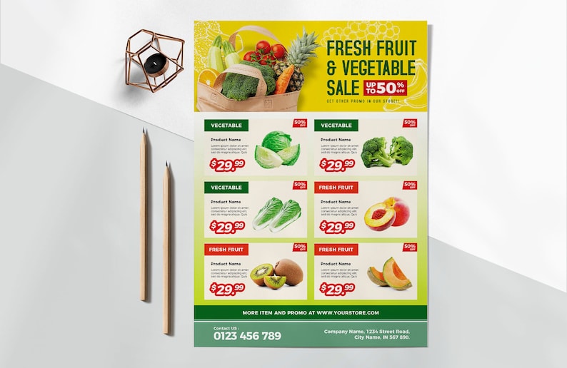 Product Flyer - Supermarket Grocery Ads Flyer Template for Marketing ...