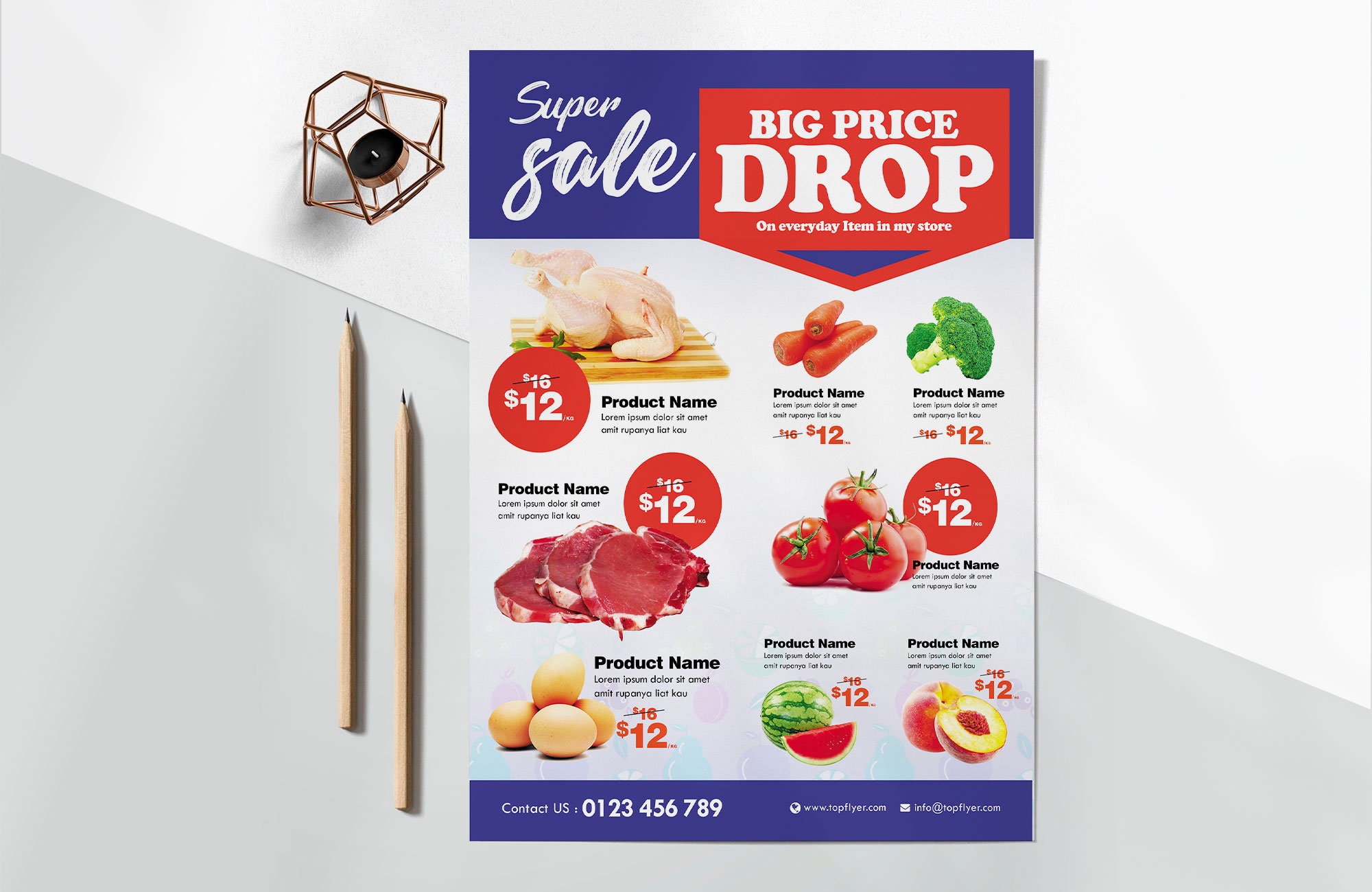 Product Flyer - Supermarket Grocery Flyer Template for Marketing ...