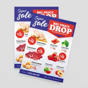 Product Flyer - Supermarket Grocery Flyer Template for Marketing ...