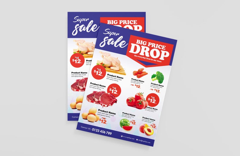 Product Flyer - Supermarket Grocery Flyer Template for Marketing ...