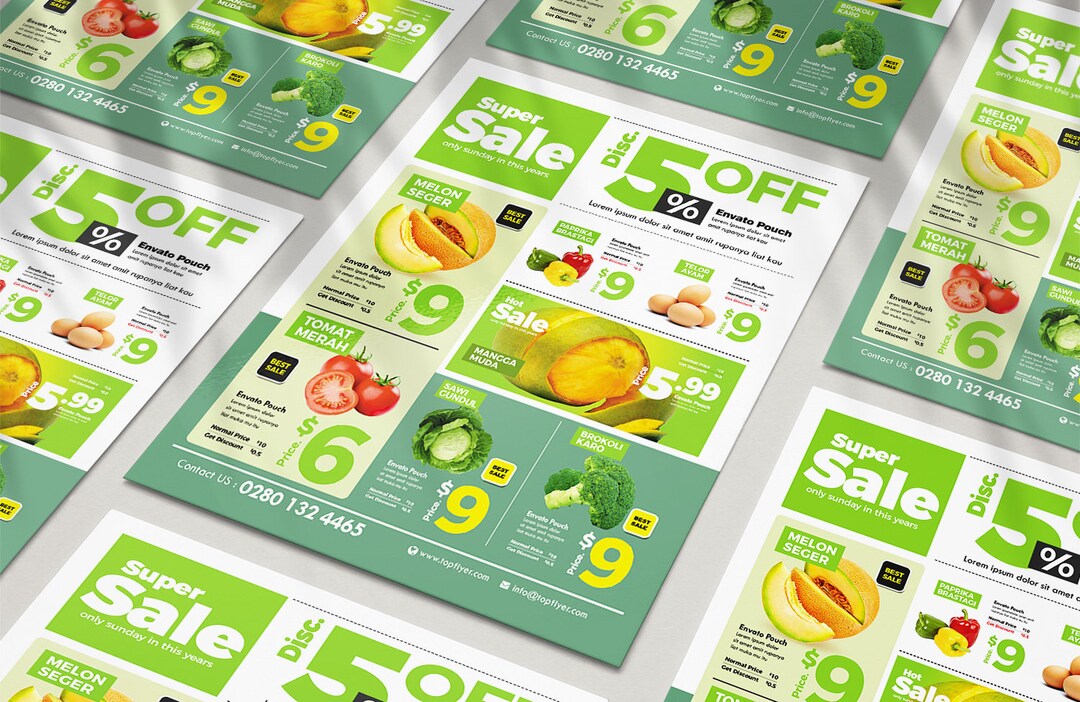 Product Flyer Supermarket Grocery Flyer Template for Marketing ...