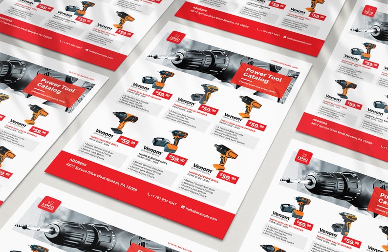 Power Tools Product Catalog Flyer Template for Your Bussiness Promotion ...