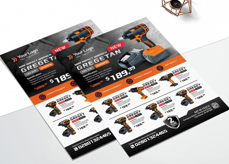 Product Flyer - Power Tools Flyer Template for Marketing Promotion - Etsy