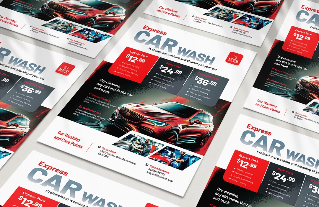 Car Wash Flyer, Car Image Included, Car Detailing Flyer, Express Car ...