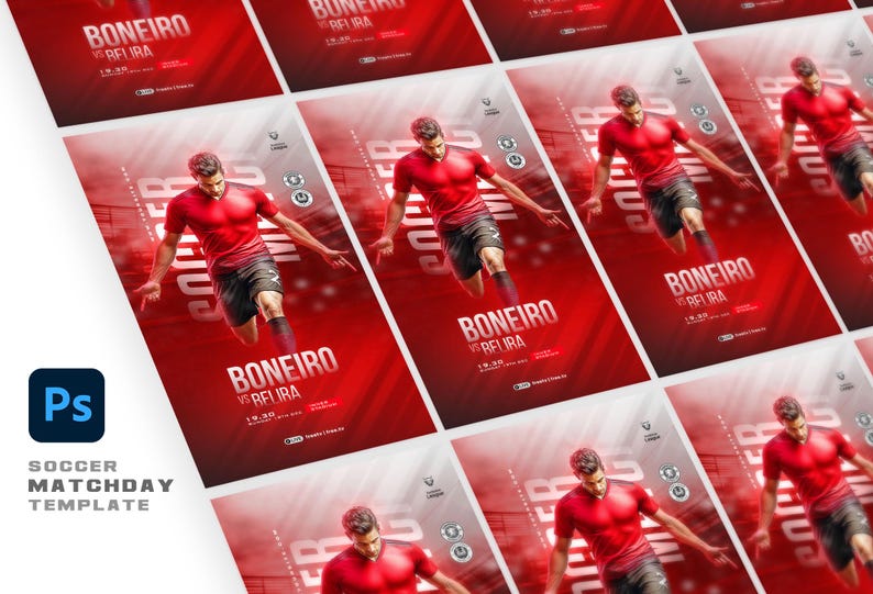 Football Soccer Sports League Big Match Flyer & Social Media Post ...