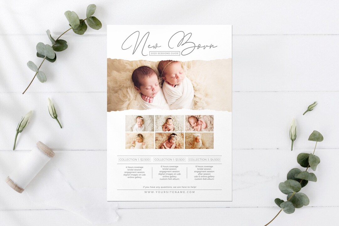 Price Guide New Born Photography Flyer Template, Price List for Your ...