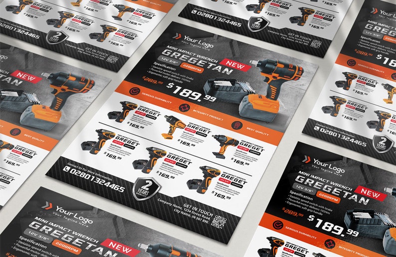 Product Flyer - Power Tools Flyer Template for Marketing Promotion - Etsy