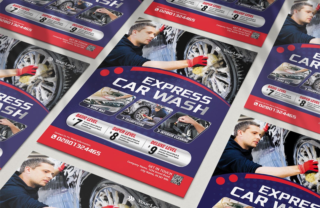 Auto Car Wash Service Flyer Templates for Marketing Promotion - Etsy