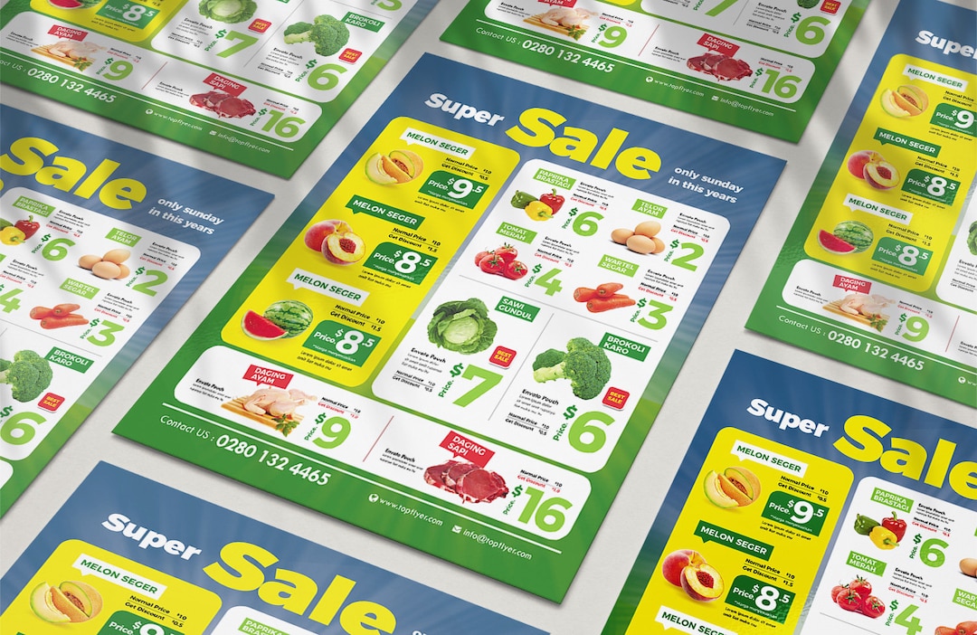 Product Flyer - Supermarket Grocery Flyer Template for Marketing ...