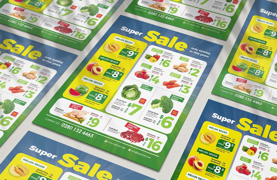 Product Flyer - Supermarket Grocery Flyer Template for Marketing ...