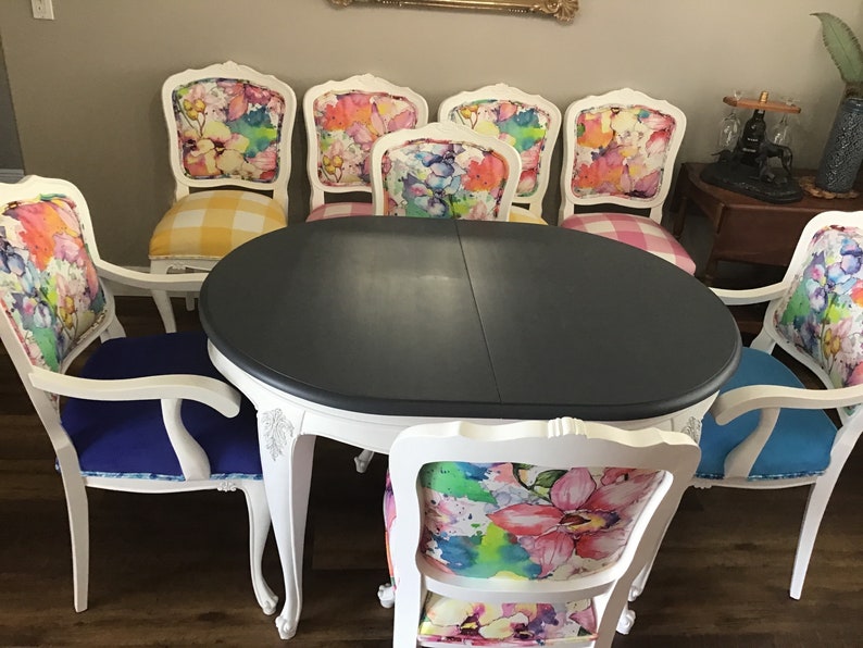 Floral Dining Chairs, Colorful Accent Chairs, Antique Chairs, French ...