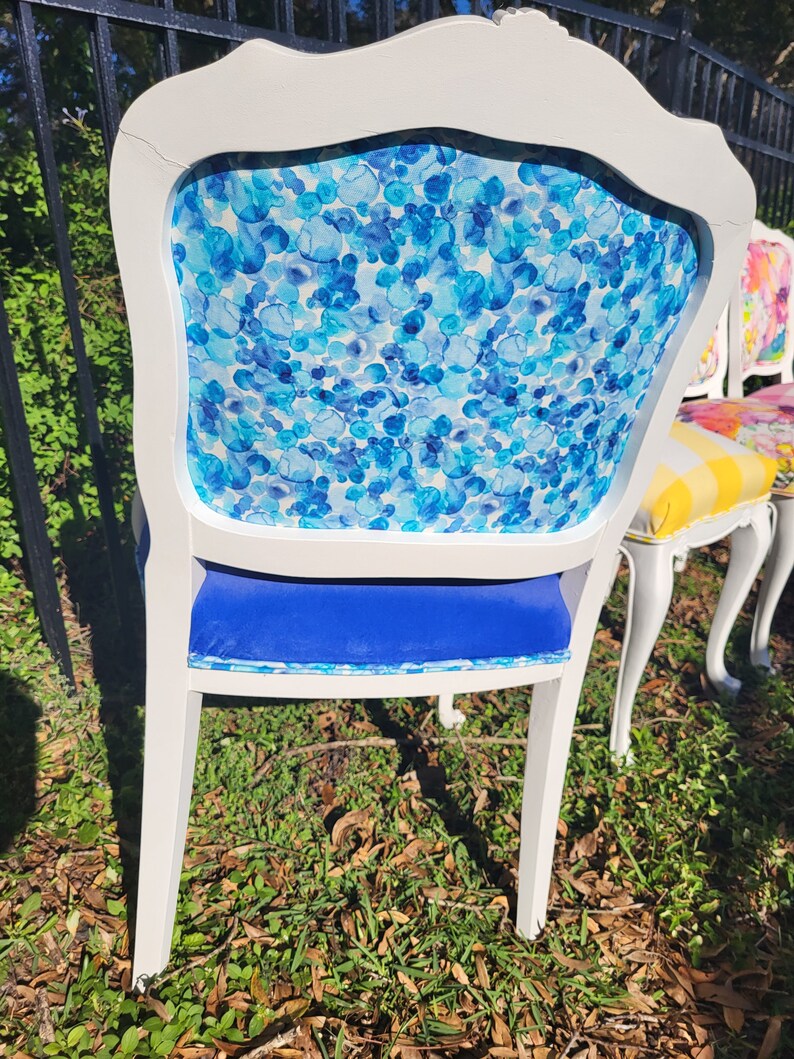 Floral Dining Chairs Colorful Accent Chairs Antique Chairs - Etsy