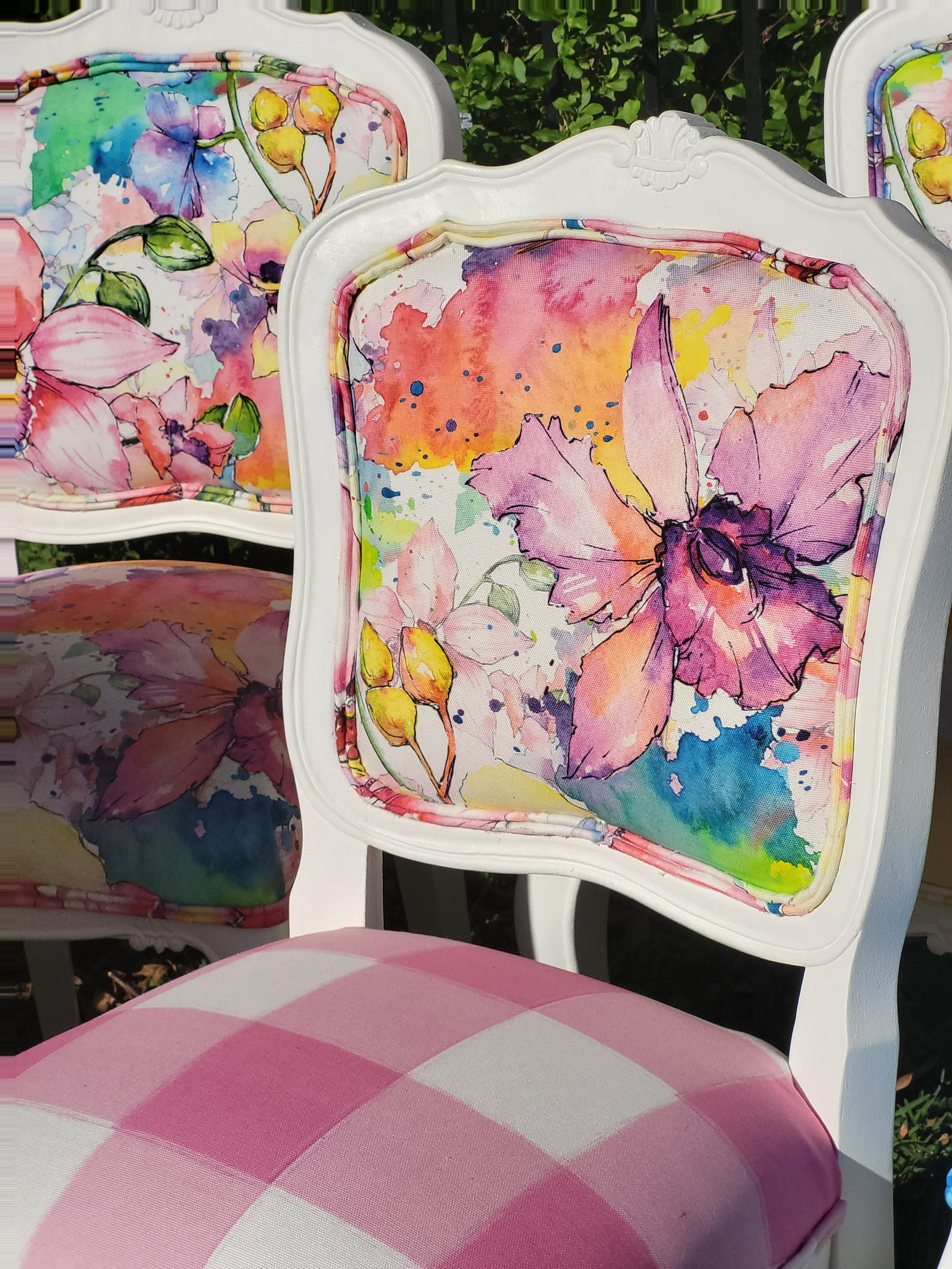 Floral Dining Chairs, Colorful Accent Chairs, Antique Chairs, French ...