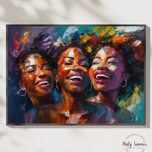 African American Art Impressionist African Women Print on Canvas for ...