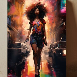 Impressionist Art of African American Man and Woman Black Couple Print ...