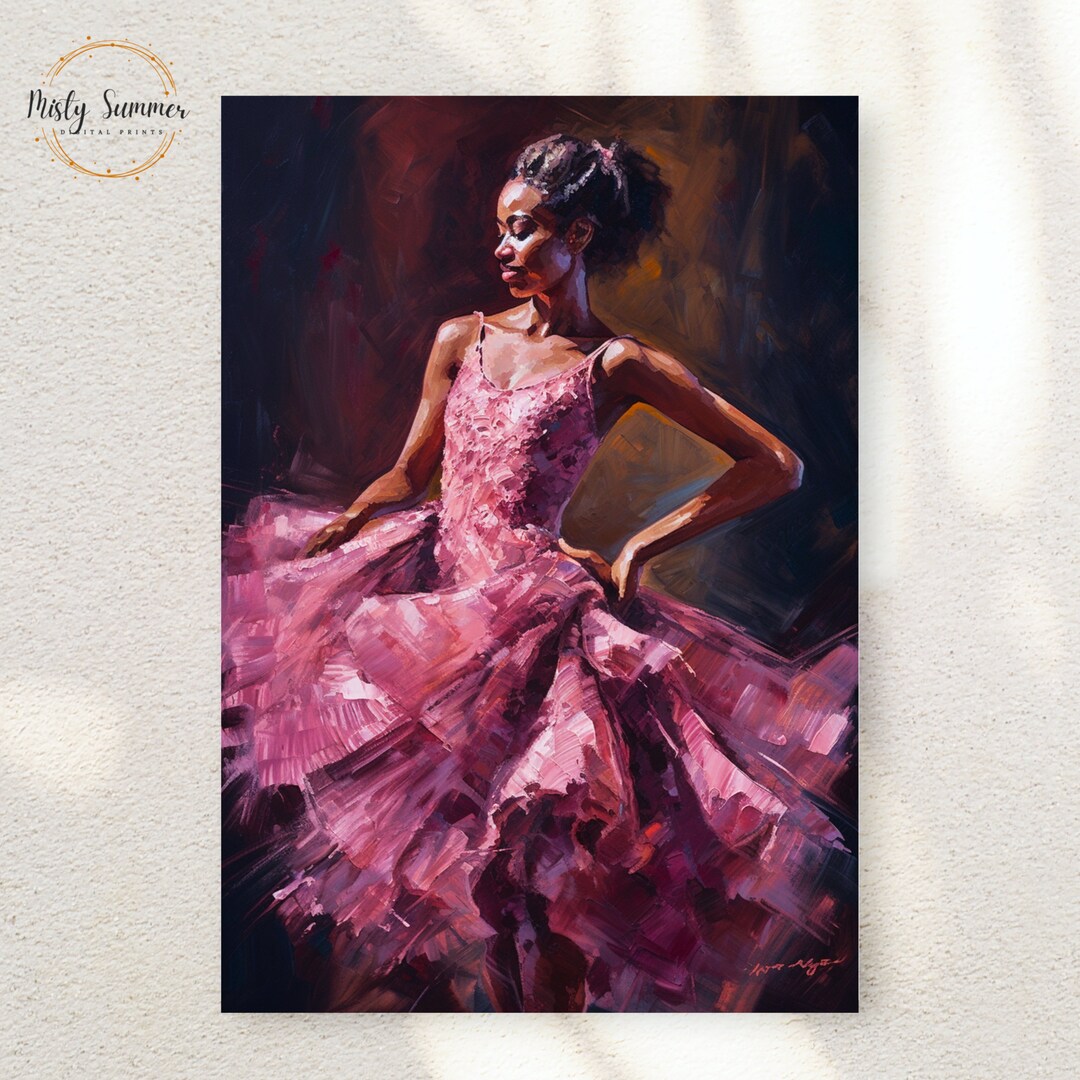 African American Art Dancer Impriossionist Print on Canvas Ballerina ...