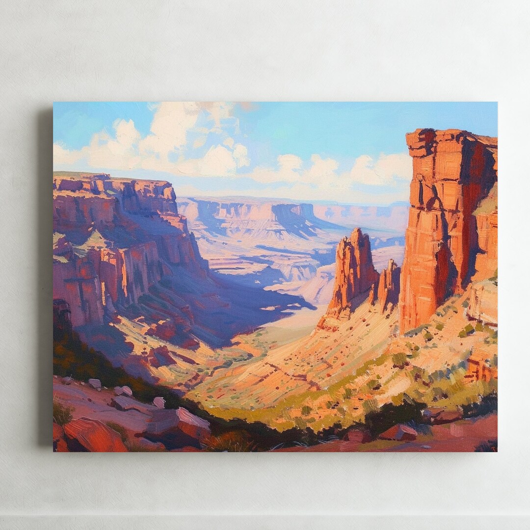 Original Impressionist Desert Landscape Print on Canvas Desertscape ...