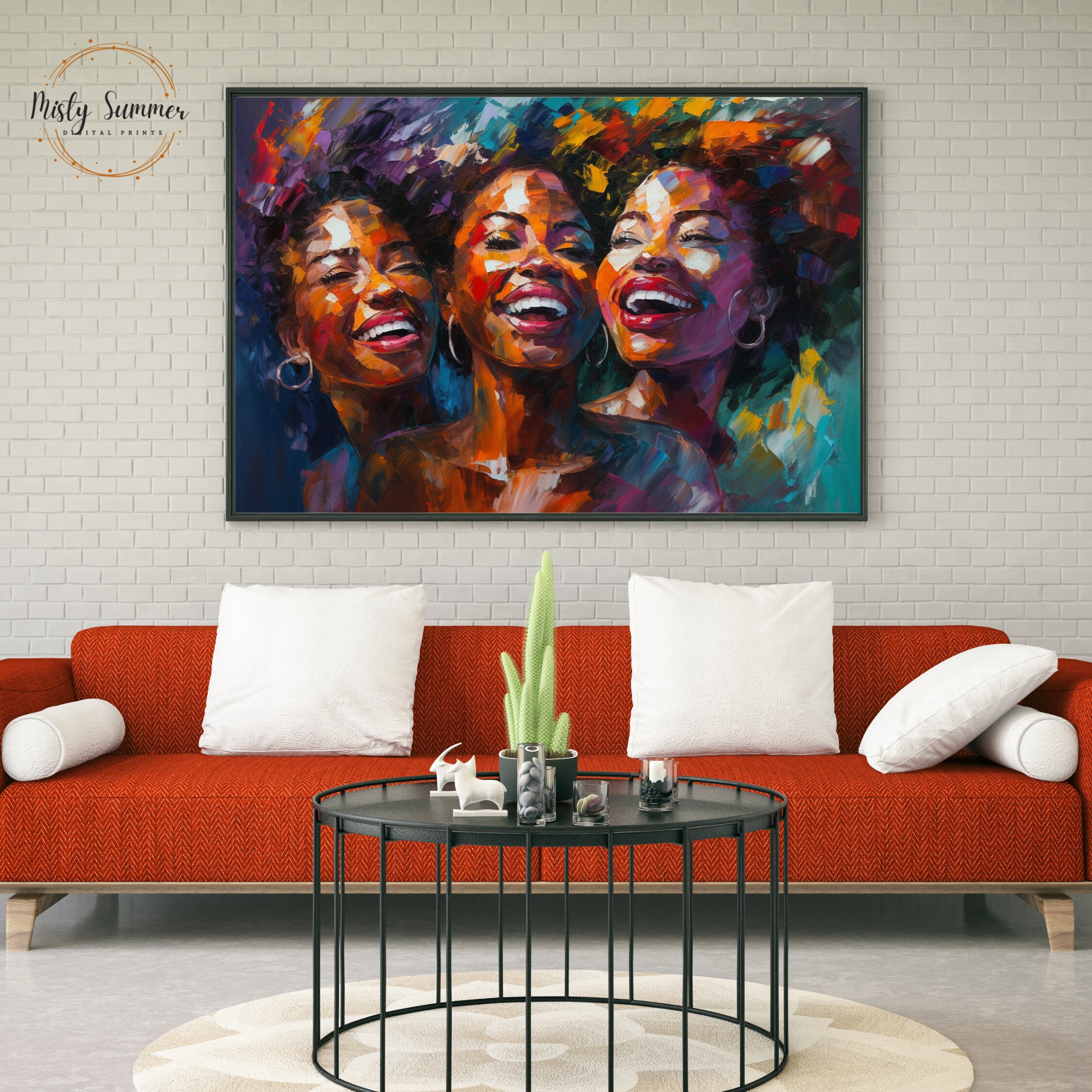 African American Art Impressionist African Women Print on Canvas for ...