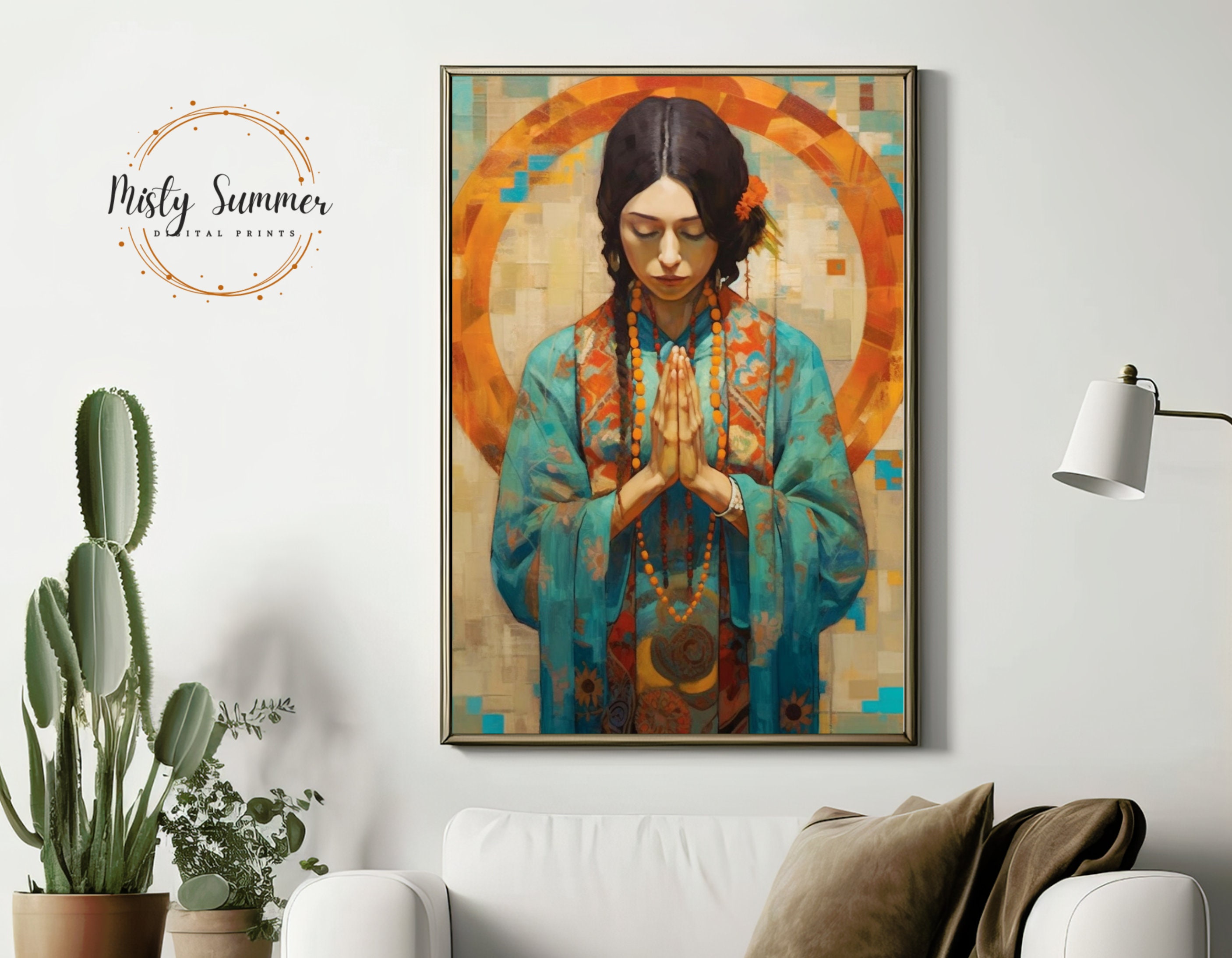 Mexican Latina Art Woman in Prayer Inspirational Religious - Etsy