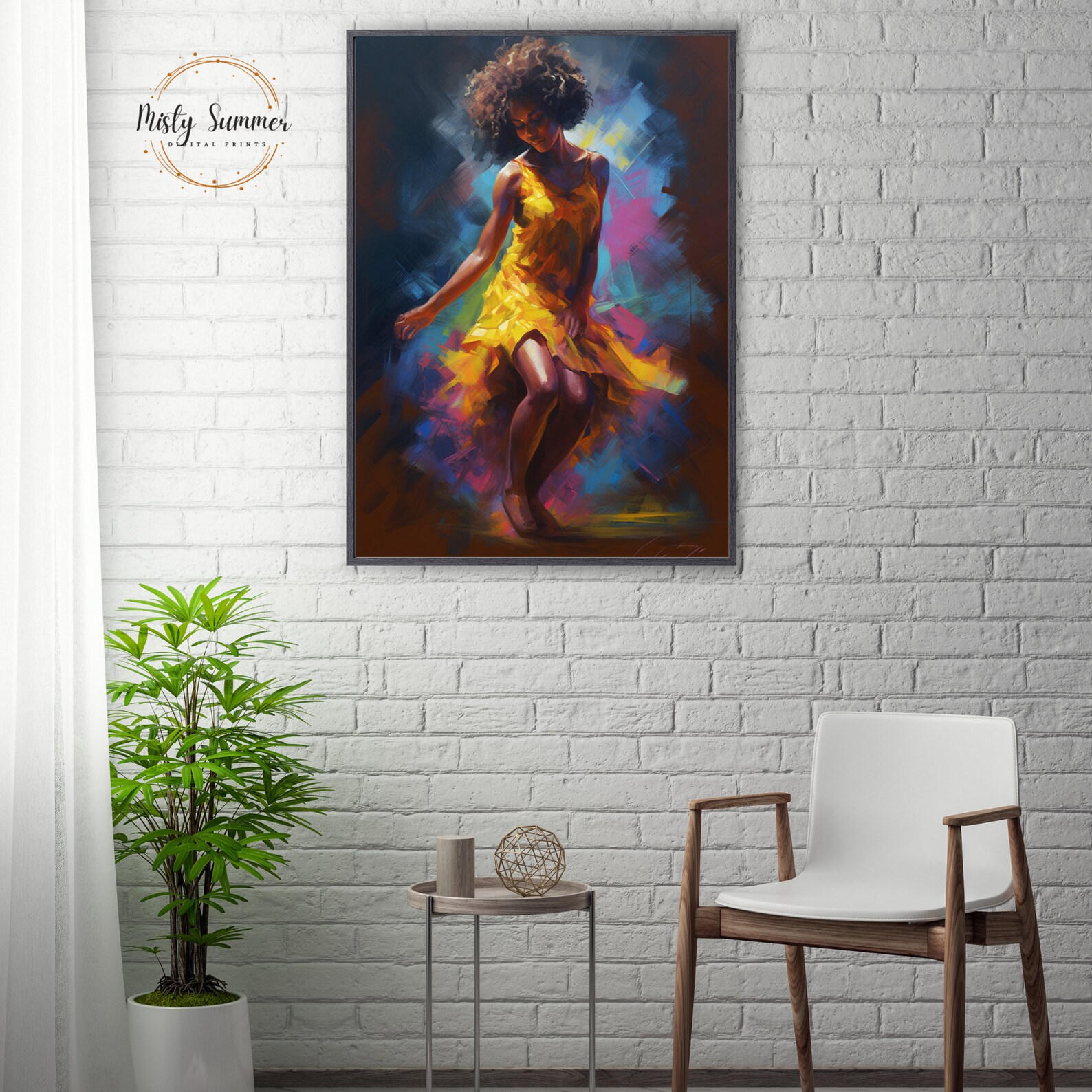 African American Art Print of African Woman Dancing on Canvas - Etsy