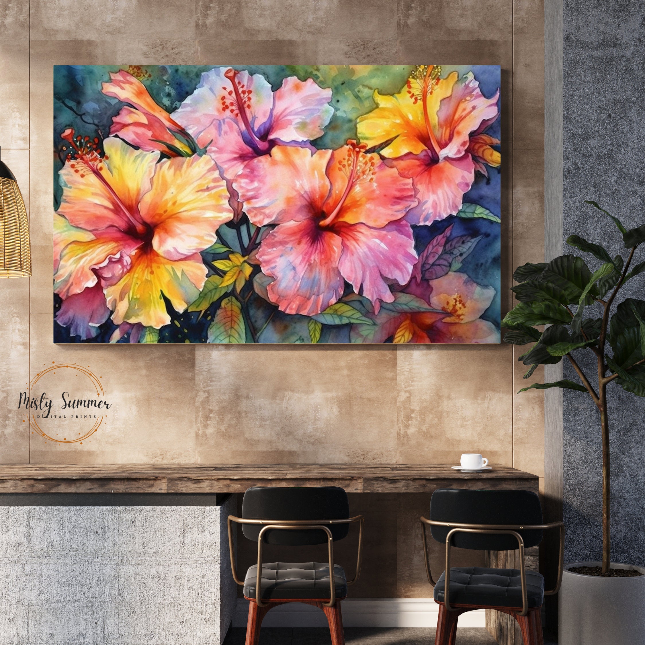 Tropical Painting Beautiful Impressionist Print on Canvas of - Etsy