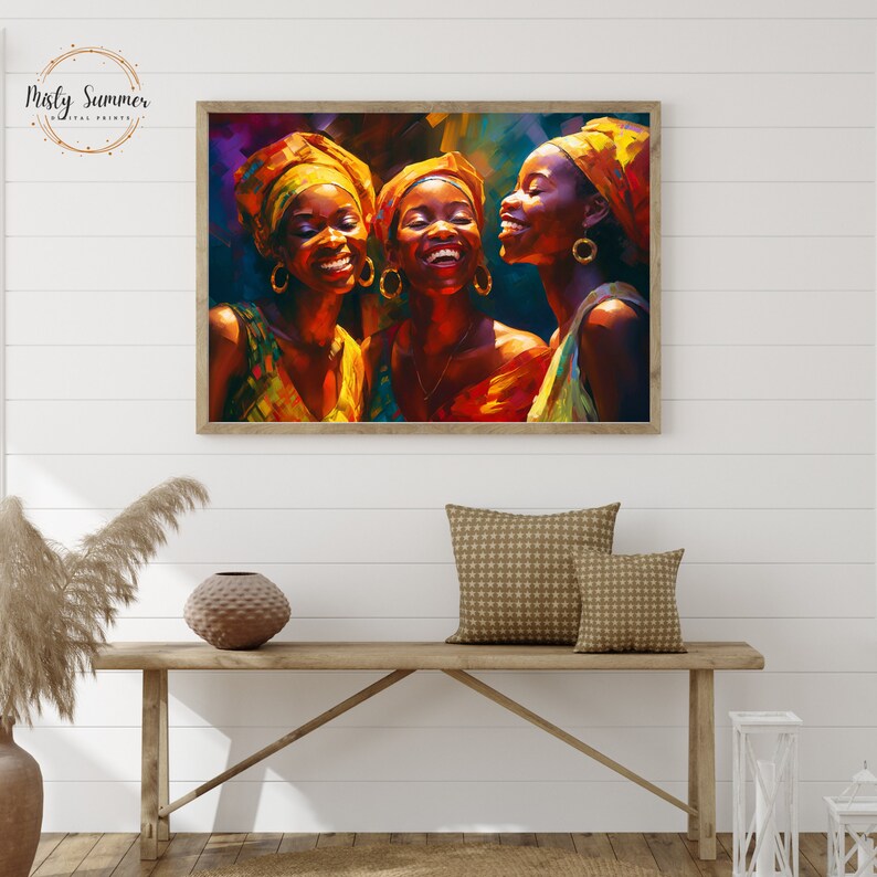 African Women African American Art "sisters" Print on Canvas for Modern ...