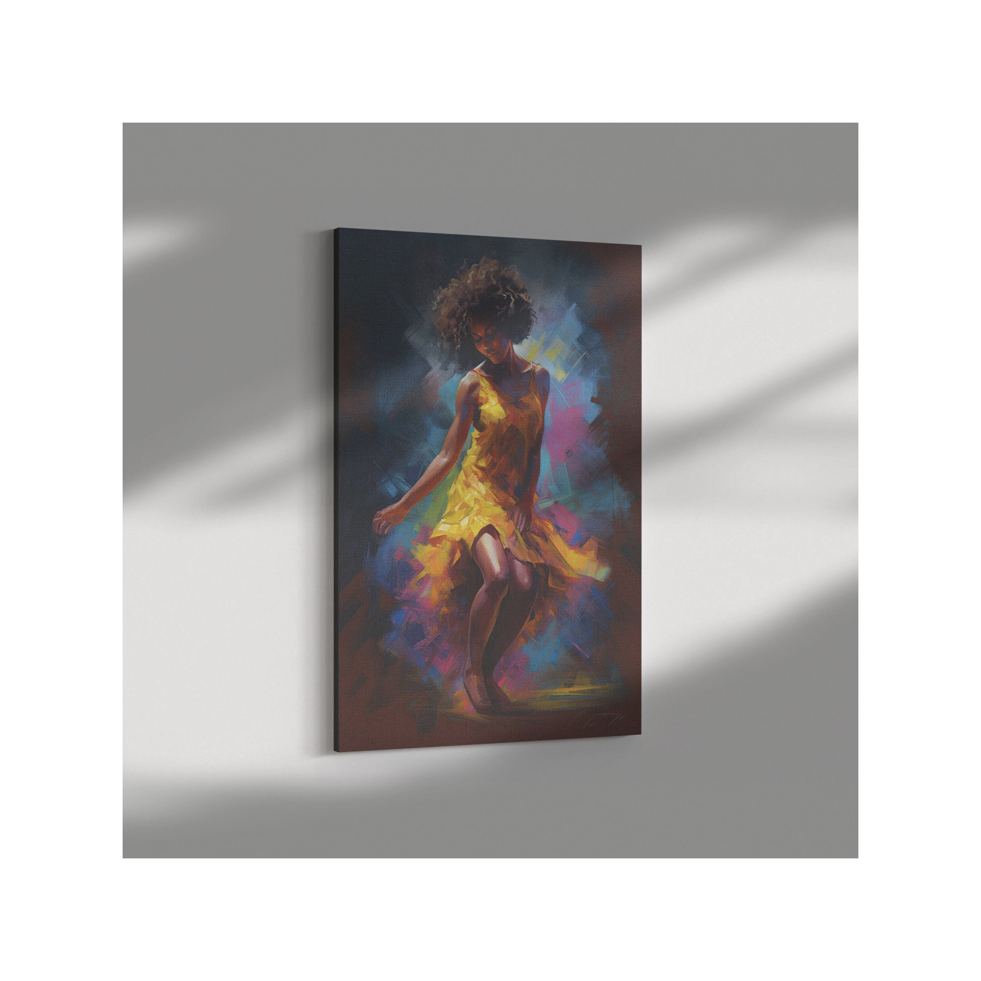 African American Art Print of African Woman Dancing on Canvas - Etsy