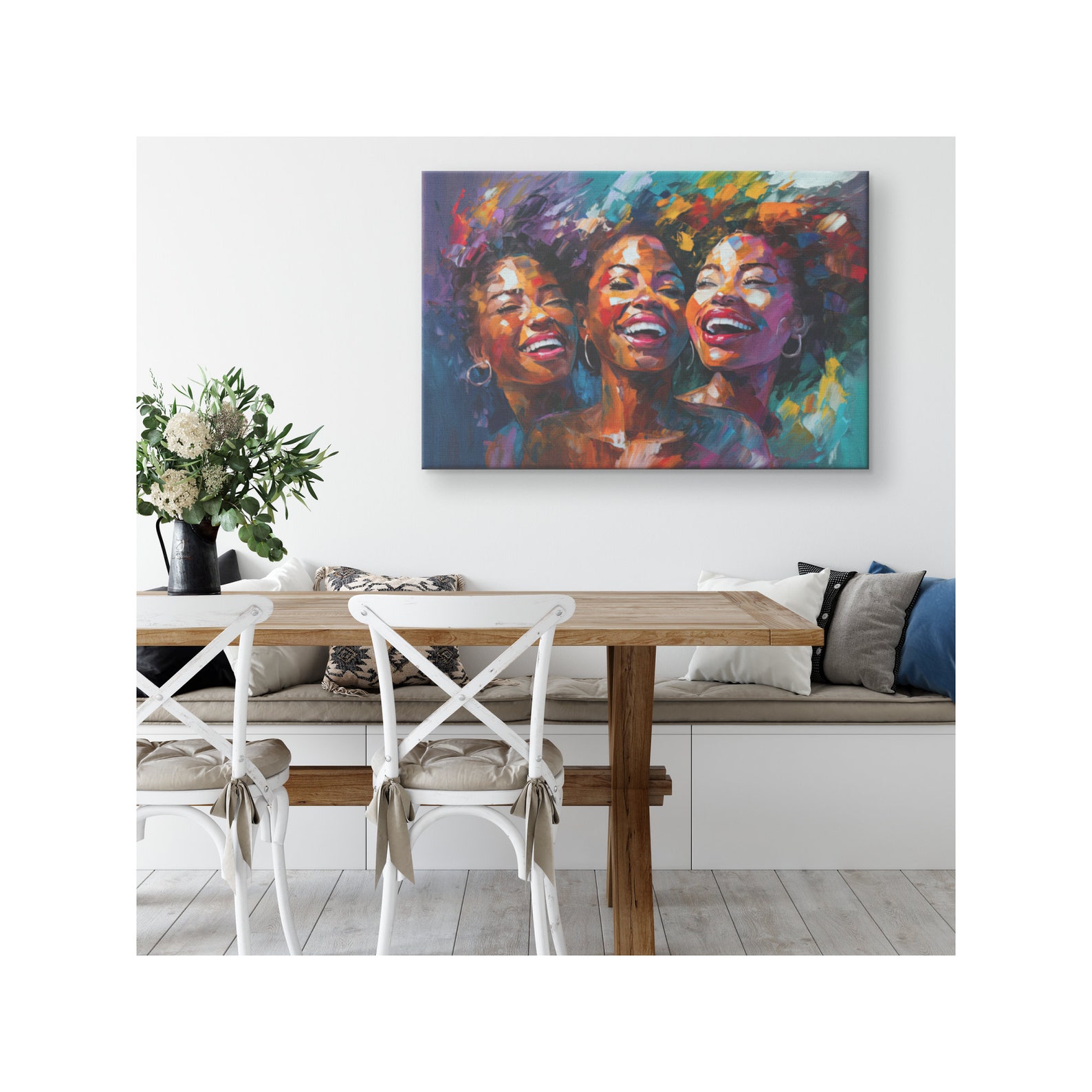 African American Art Impressionist African Women Print on Canvas for ...