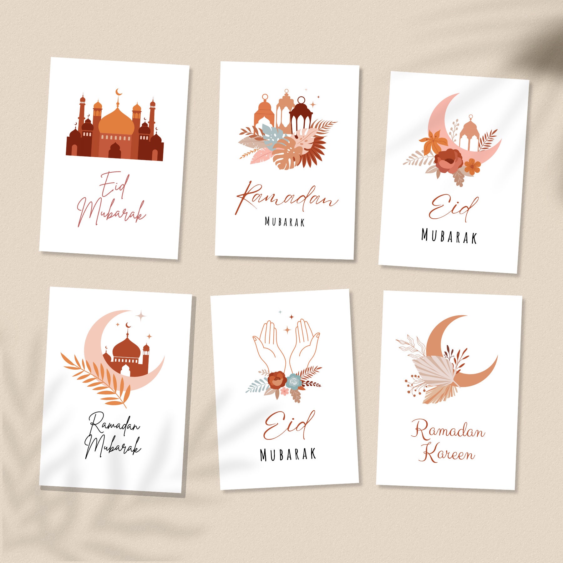 Boho Elegant Ramadan and Eid Card Bundle Ramadan Mubarak Printable ...