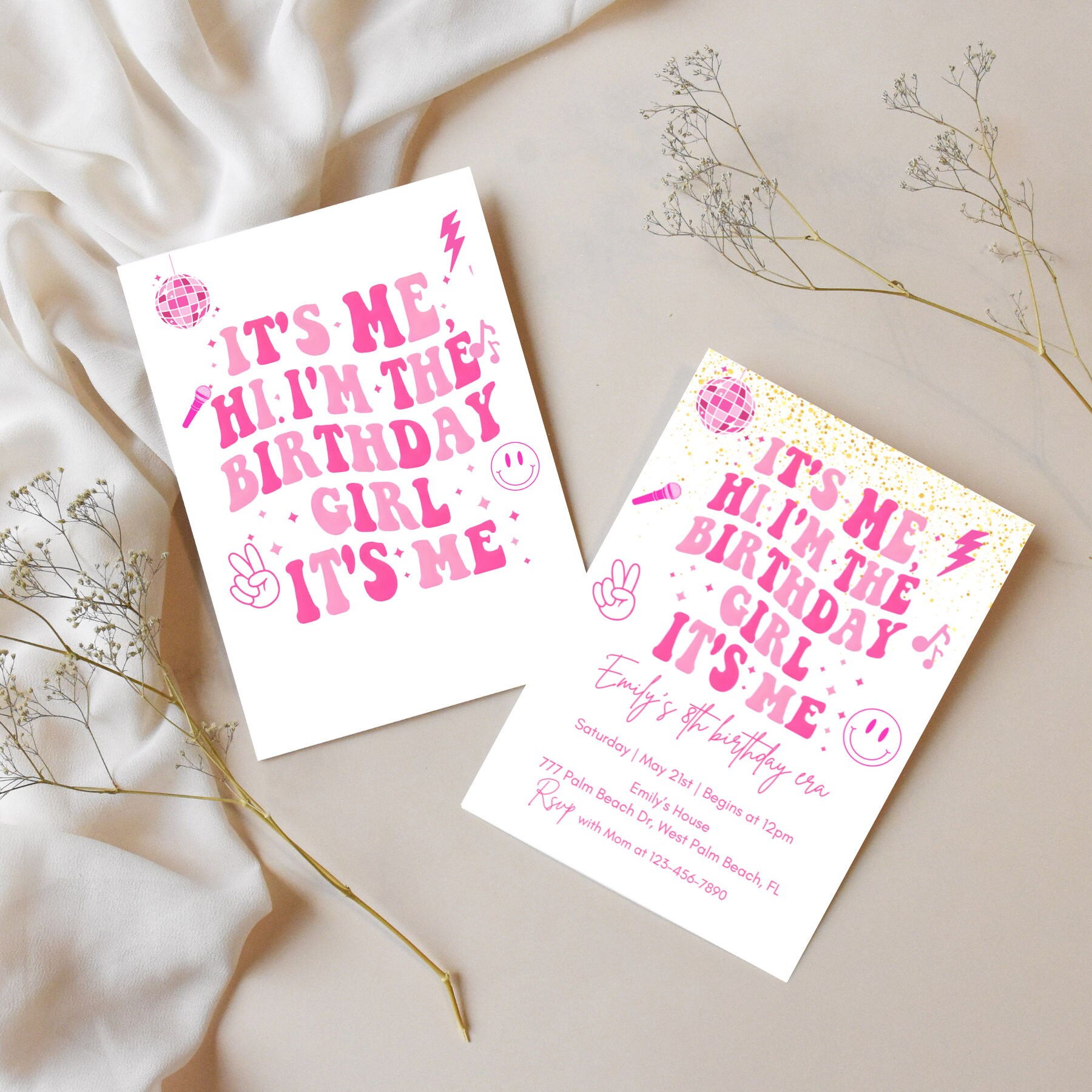 Preppy Pink in My Birthday Era Birthday Invitation | Hi It's Me I'm the ...