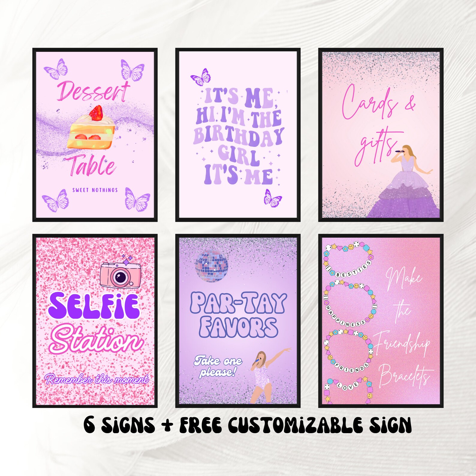 Printable Birthday Era Party Signs Taylor Birthday Theme Signs Eras ...