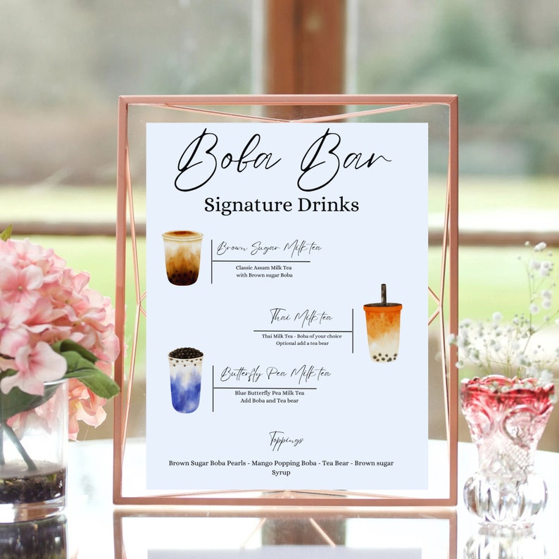 Editable Boba Tea Sign Template Bubble Tea Sign Menu for - Etsy Canada