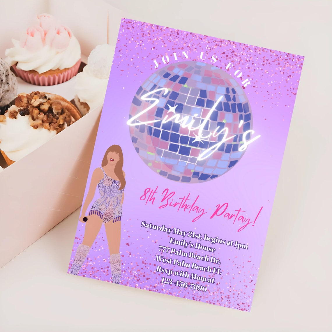 Editable Taylor Birthday Invitation, Birthday Era Printable Invitation ...