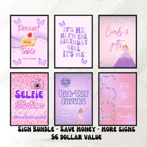 Printable Par-tay Favors Sign Taylor Birthday Theme Signs Eras Tour ...