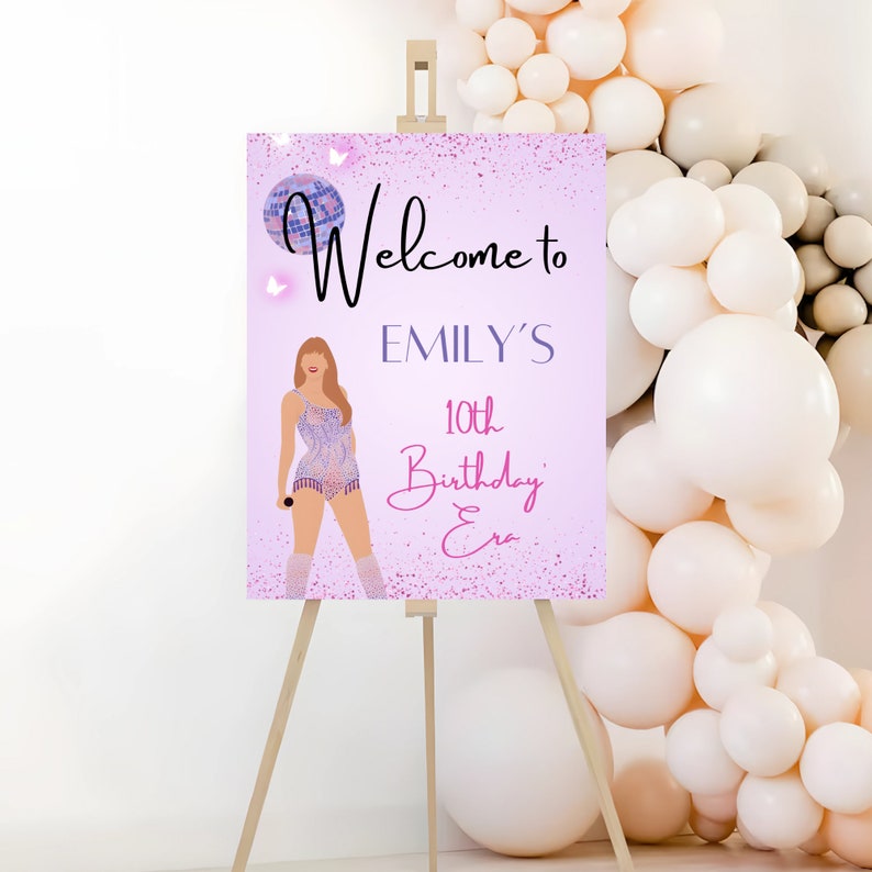 Editable in My Birthday Era Welcome Sign | Taylor Birthday Sign ...