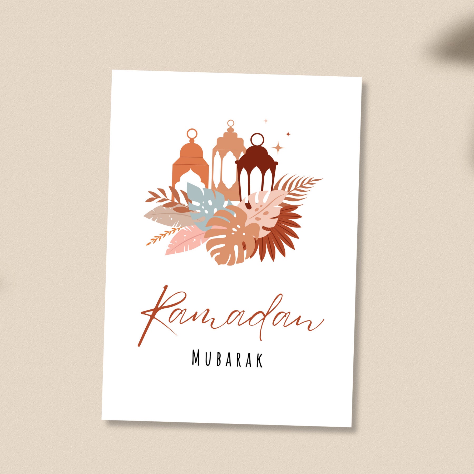 Boho Elegant Ramadan and Eid Card Bundle Ramadan Mubarak Printable ...