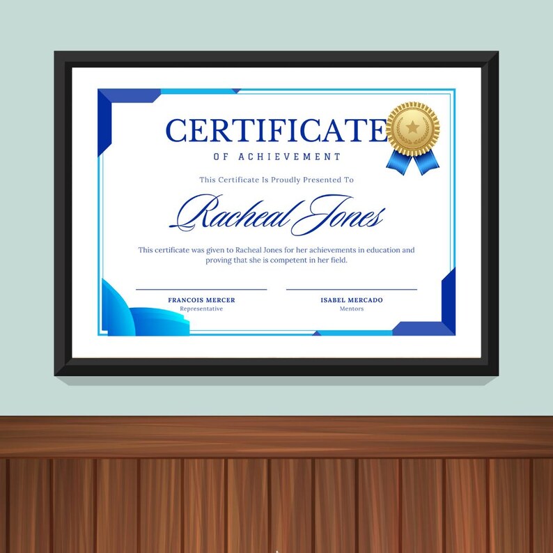 Editable Achievement Certificate, Custom Award Document for Celebrating ...