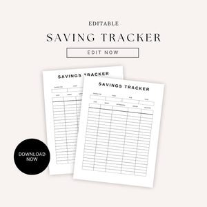 Editable Minimalist Saving Tracker Planner, A4 Finance for Smart ...