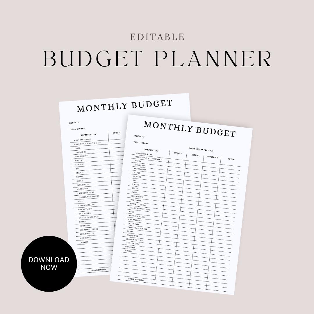 Elegant Minimalistic Savings Challenge Tracker, Finance Planner PDF for ...