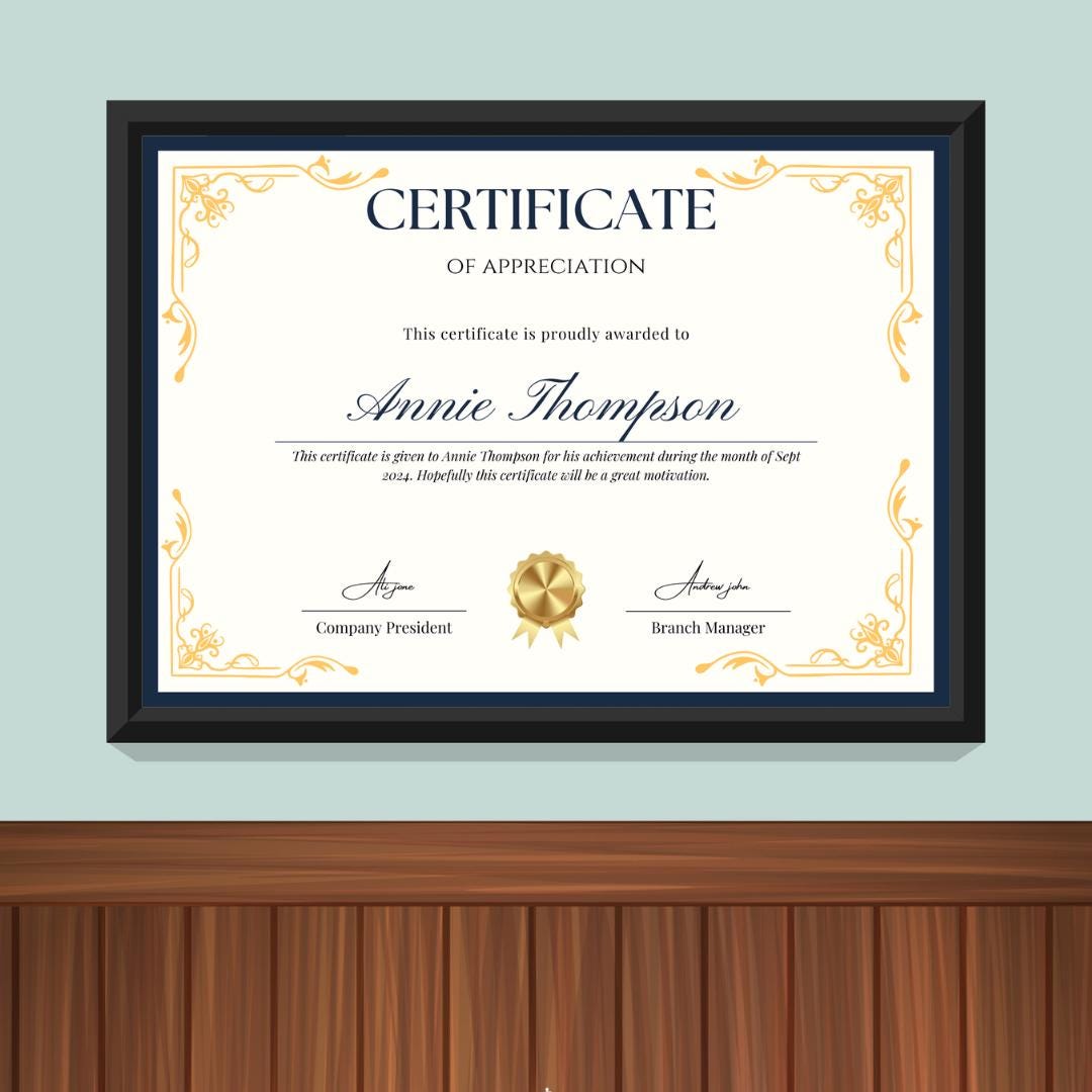 Editable Appreciation Certificate, Custom Award PDF Document for ...