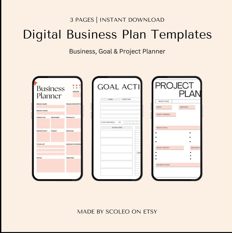 Ultimate Digital Business Plan Template Editable Business Planner ...