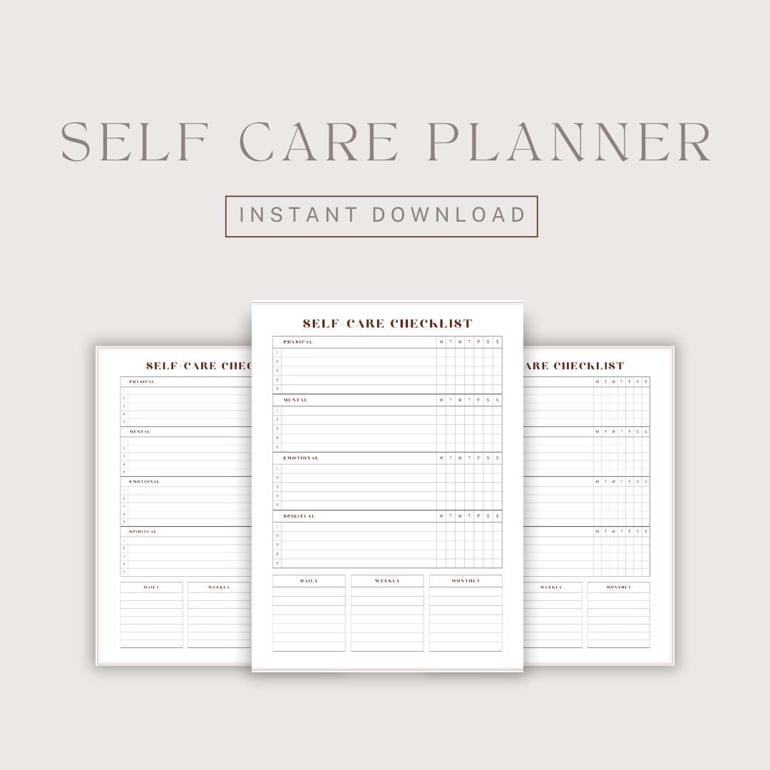 Simple Self Care Checklist Template, Downloadable A4 PDF for Daily ...