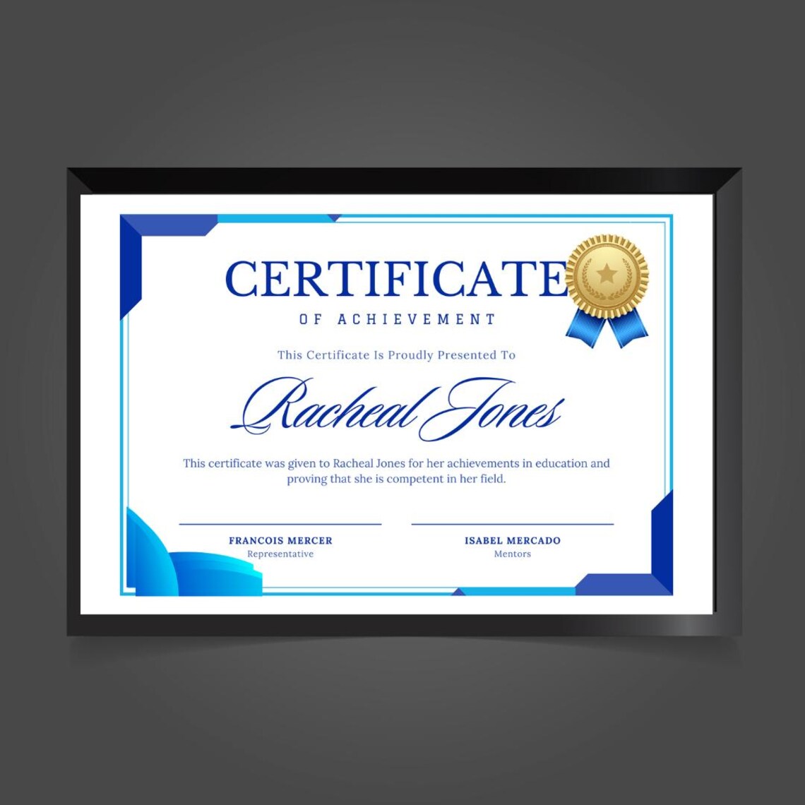 Editable Achievement Certificate, Custom Award Document for Celebrating ...
