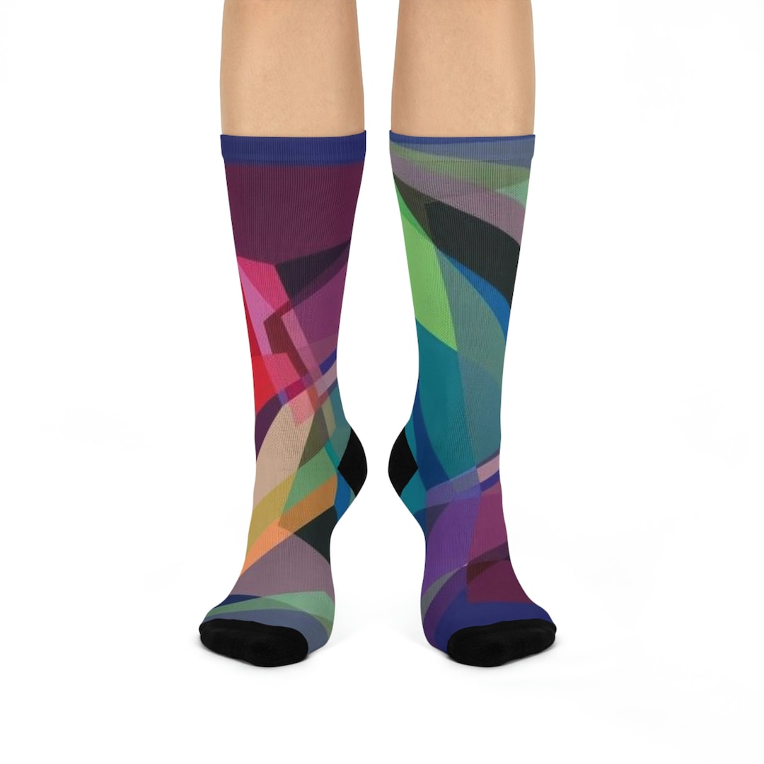 3 Point Rainbow Graphic Crew Socks - Etsy