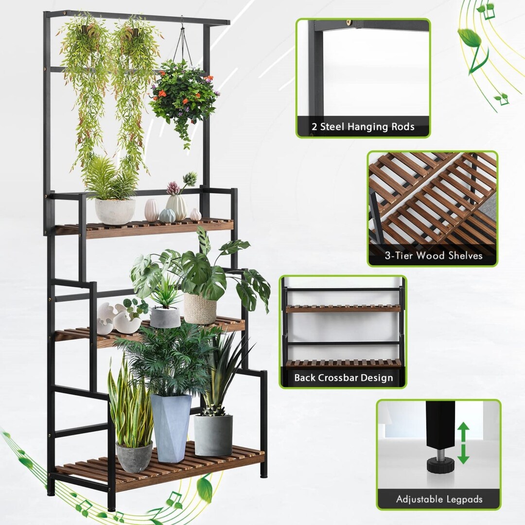 3 Tier Indoor Plant Stand Tall Plant Stand Outdoor Ladder - Etsy