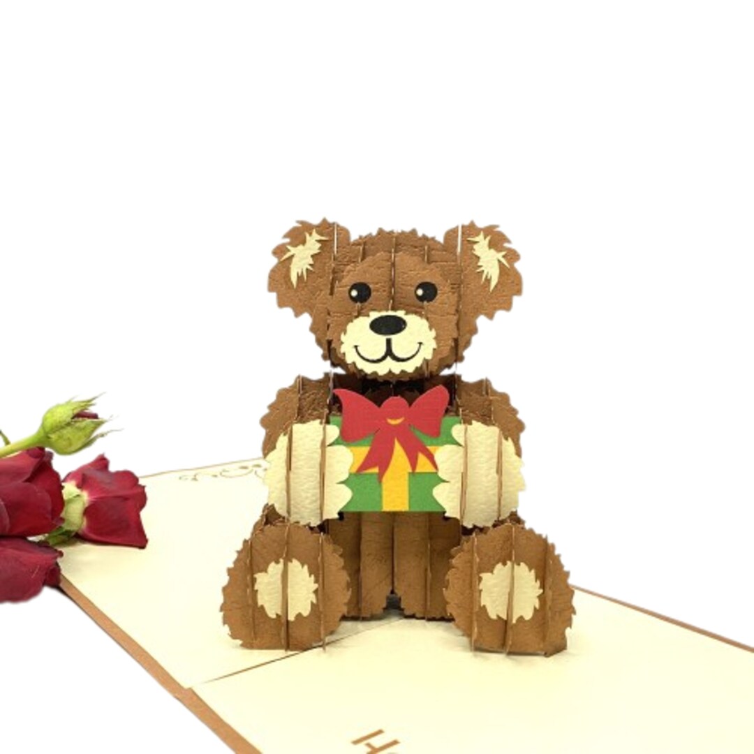 Teddy Bear - Happy Birthday - 3D Popup Card - for Baby/ Child/ Son ...
