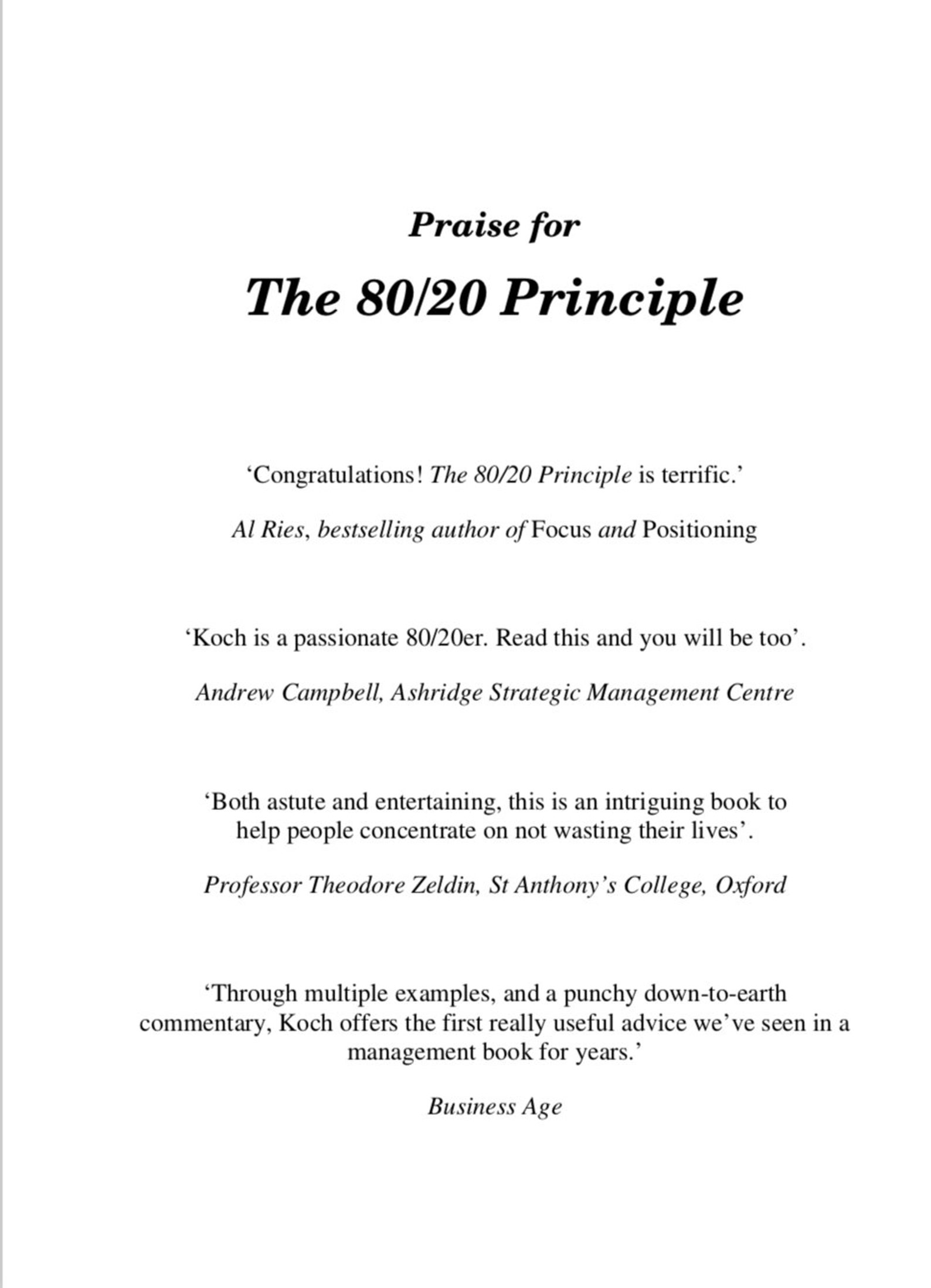 The 80/20 Principle: the Secret to Achieving More With Less Paperback ...