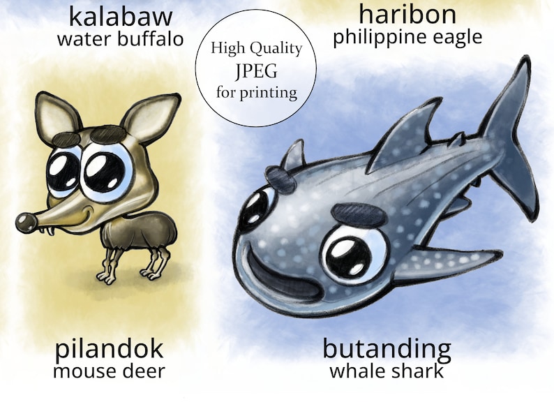 Printable Philippine Animals Poster, High Quality JPEG for Large Prints ...