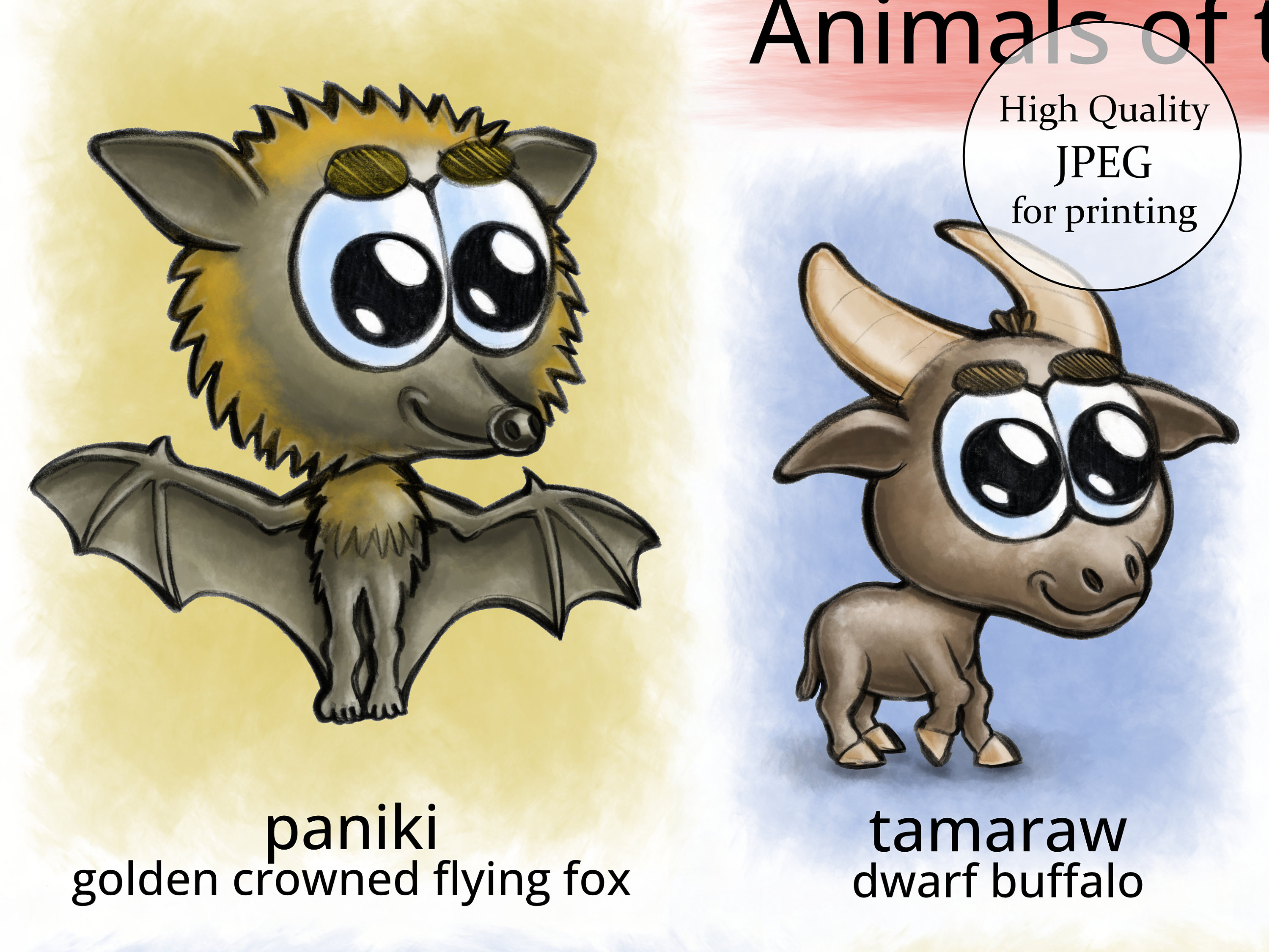 Printable Philippine Animals Poster, High Quality JPEG for Large Prints ...